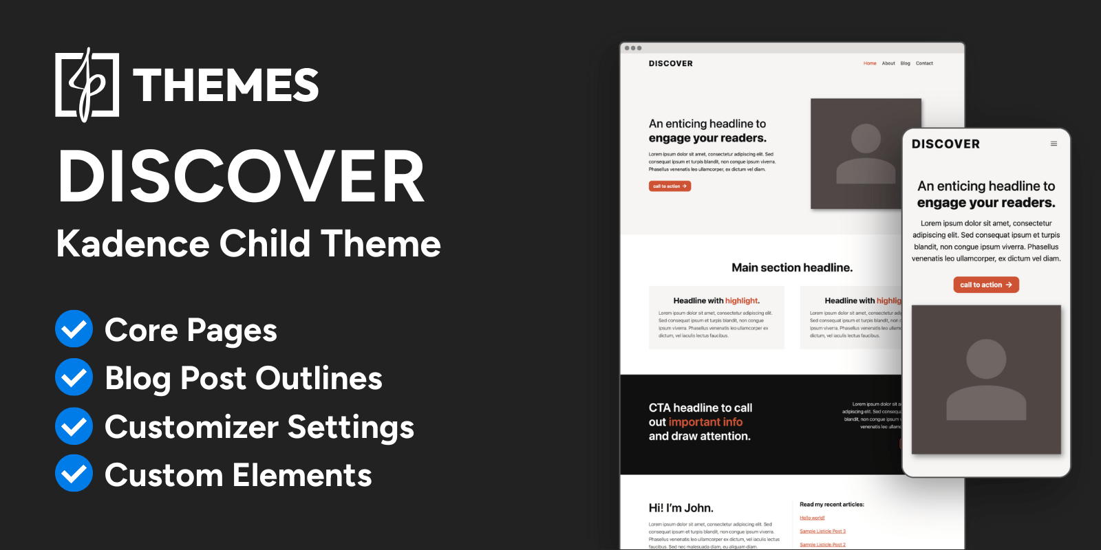 Discover Kadence Child Theme - JP Themes