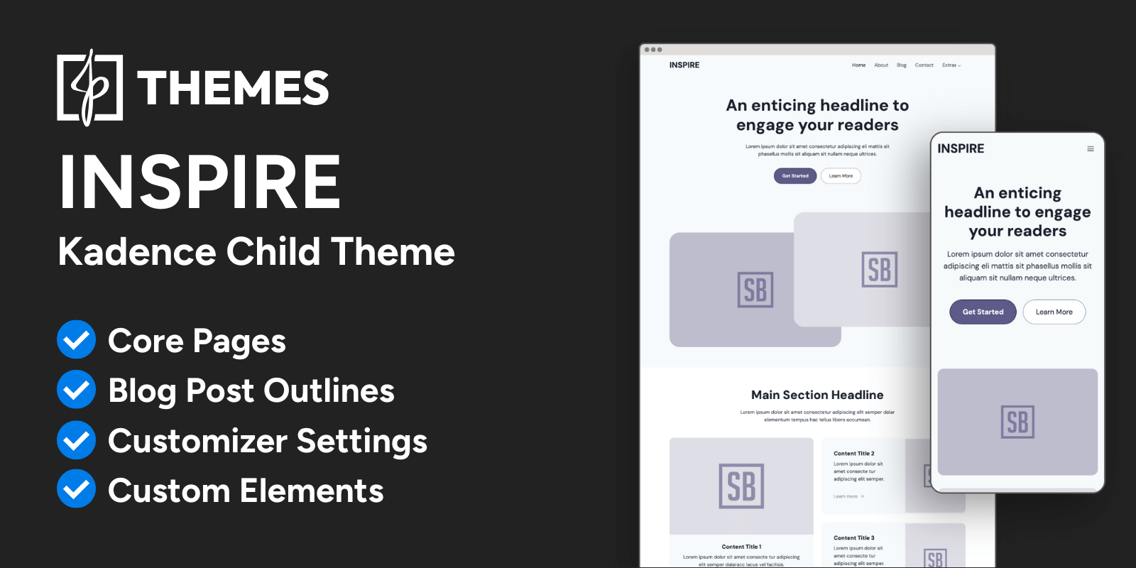 Inspire Kadence Child Theme - JP Themes