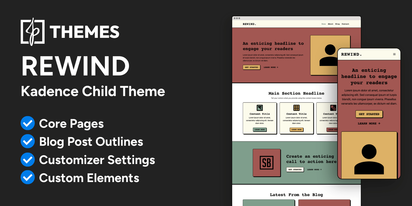 Rewind Kadence Child Theme - JP Themes